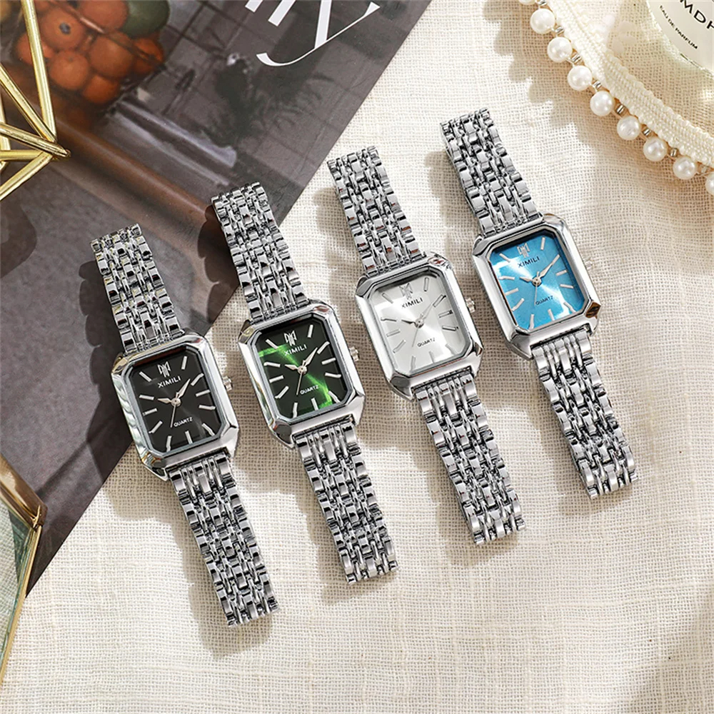 Quartz Square Silver Watch - Flip In Cart