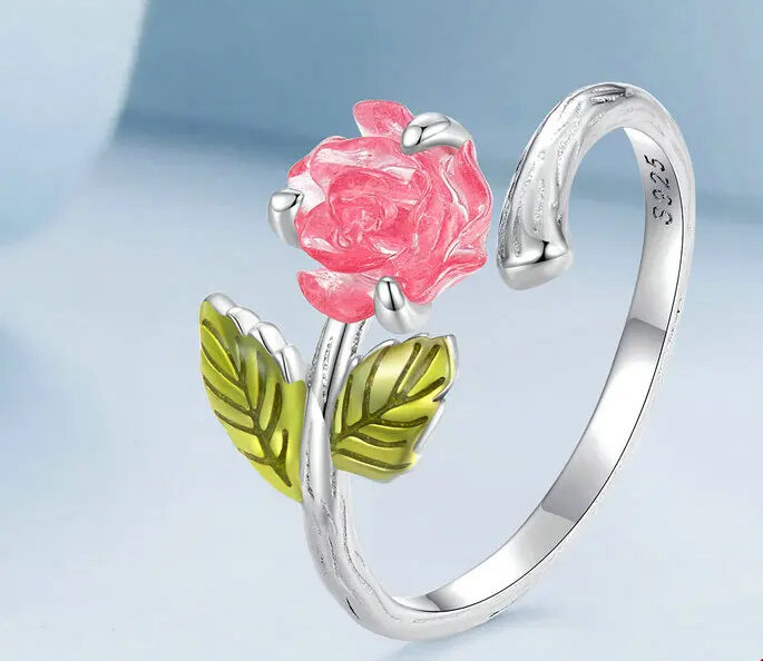 Rose Flower Adjustable Ring - Flip In Cart