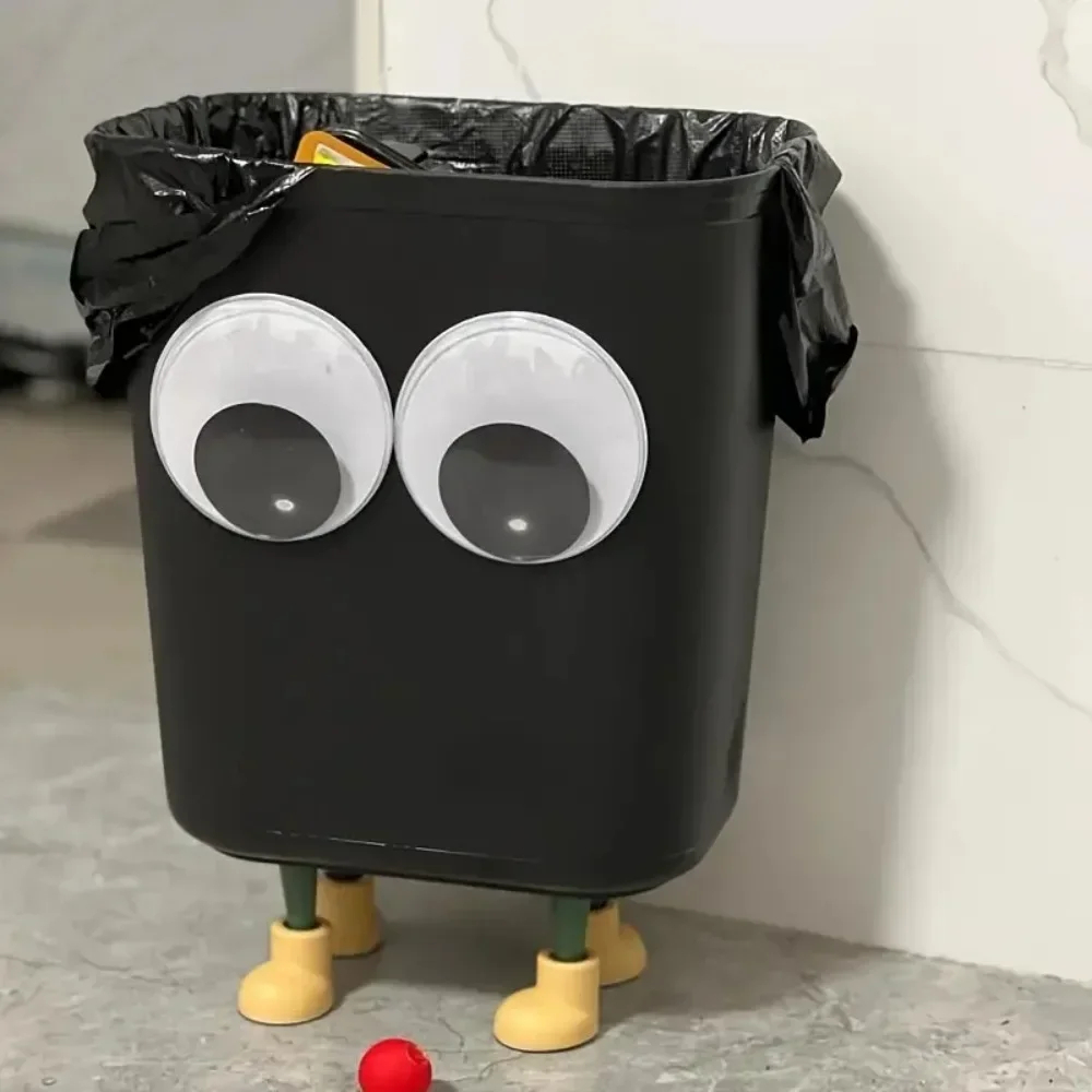 Big Eyes Trash Can - Flip In Cart