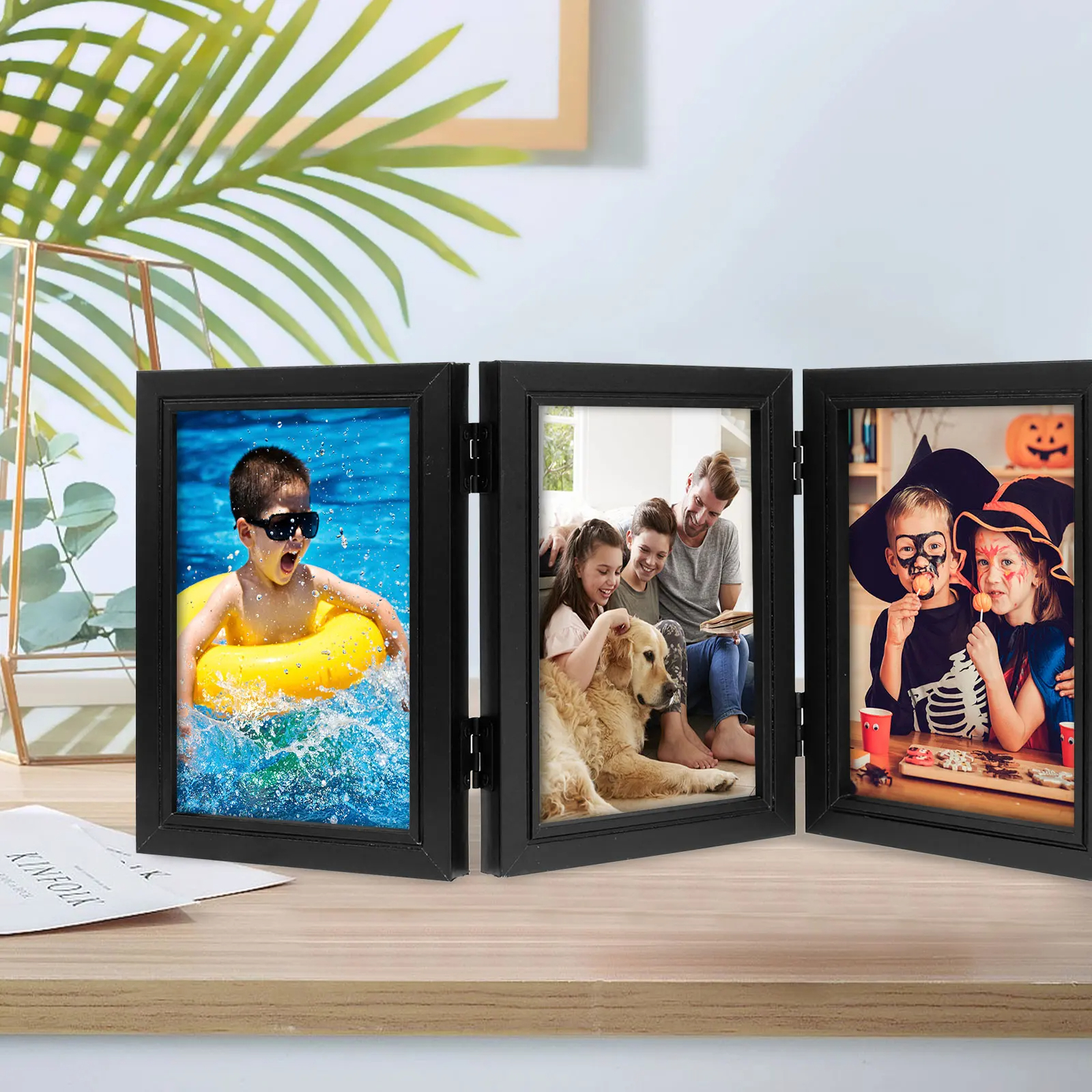 180° Foldable Triple Photo Frame - Flip In Cart