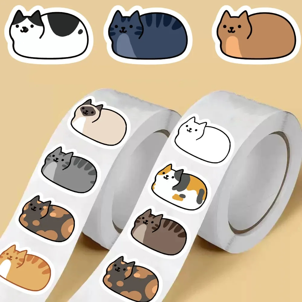 Cartoon Cat Tuo Tuo Sticker Roll - Flip In Cart